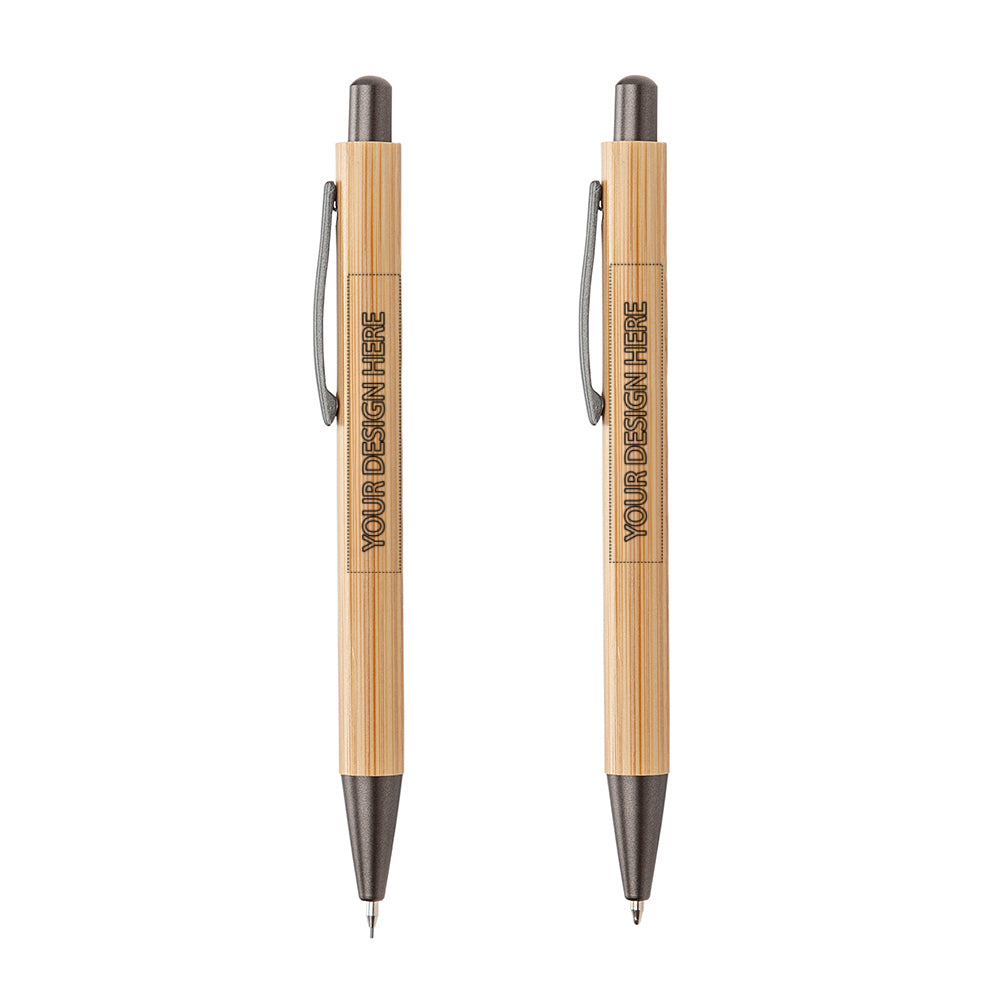 Lucky Clicker Bamboo Pen and Pencil Set- Custom Branded