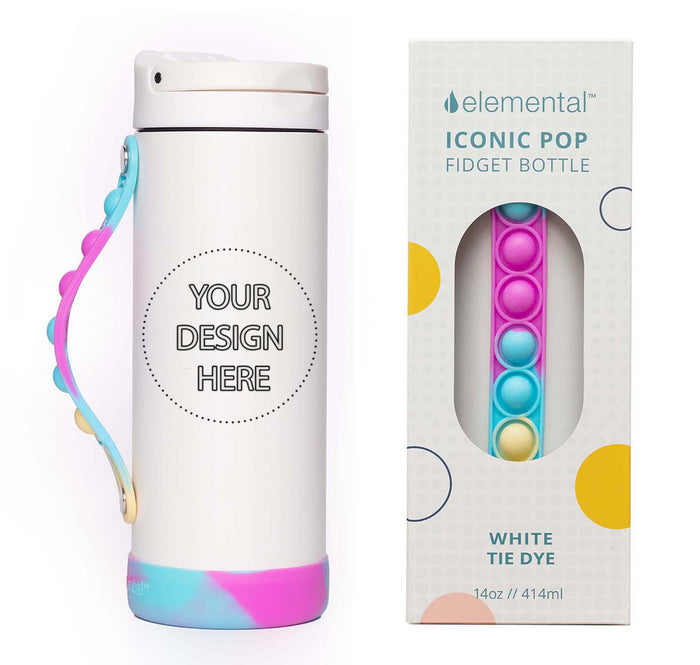 Elemental® 14 oz Stainless Steel Pop Fidget Bottle - Custom Branded