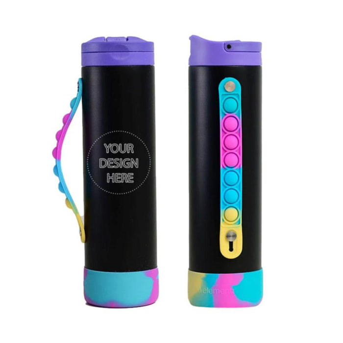Elemental® 20 oz Stainless Steel Pop Fidget Bottle - Custom Branded