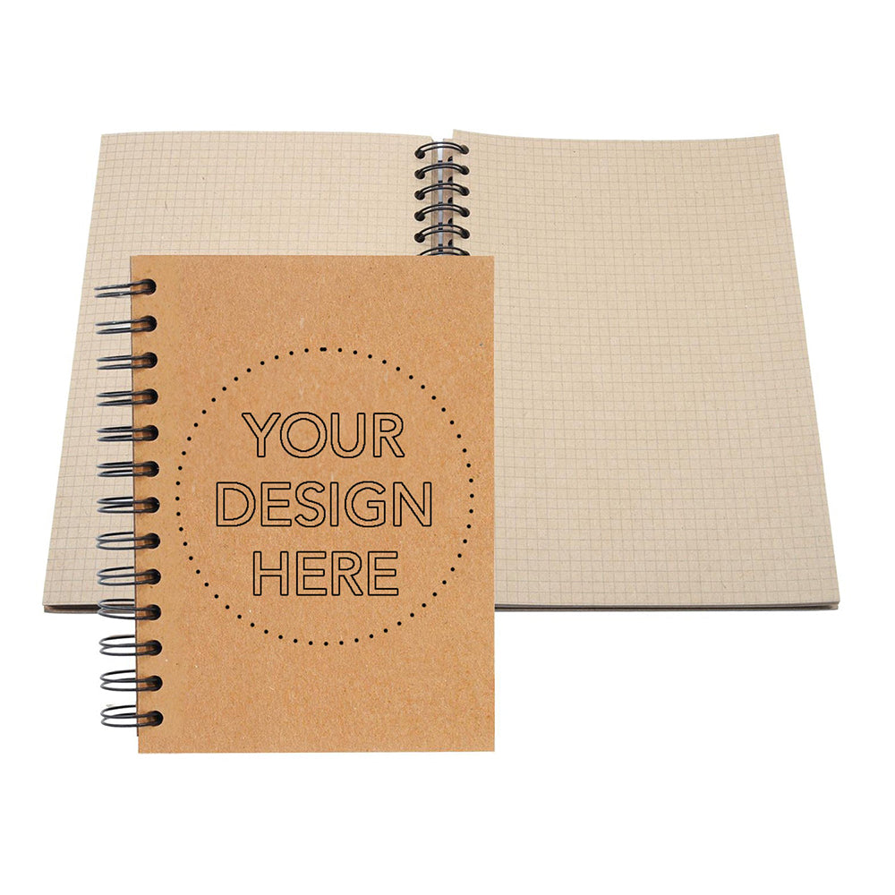 5x7 All-Kraft Spiral Notebook- USA Recycled - Custom Branded